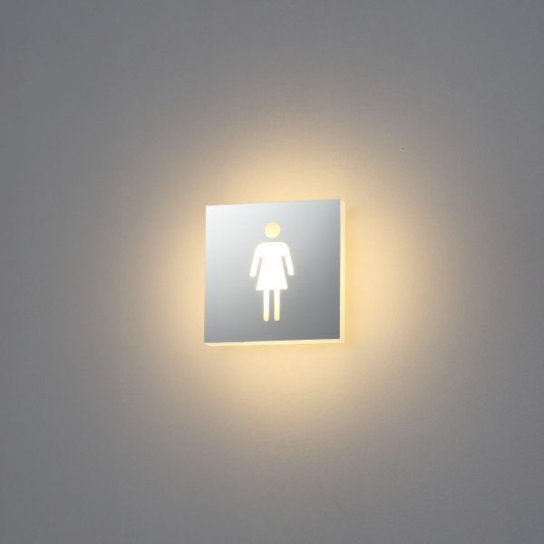 3 Watt Female Icon LED Washroom Sign | Toilet Sign Light